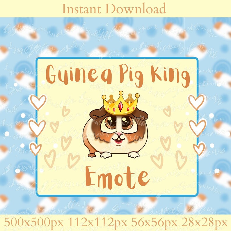 One Baby King Guinea Pig Emote for Twitch Discord Youtube Live ...