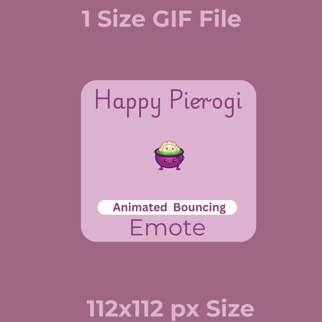 1 Animated Happy Pierogi Cauldron Emote Bounces up Down Perfect for ...
