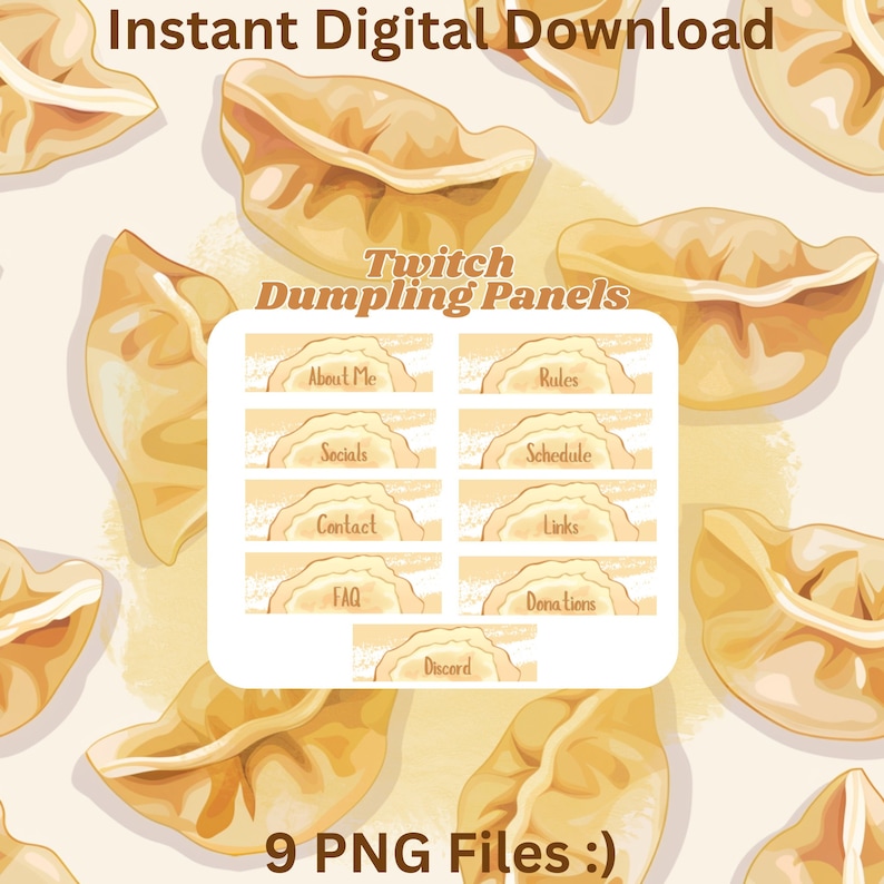 Dumpling Twitch Panels, Chef Stream Theme (digital Download) - Etsy