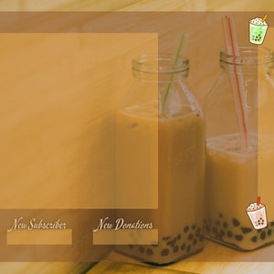 Boba Bubble Tea Twitch Overlay Package Fullscreen Background Tea Stain ...