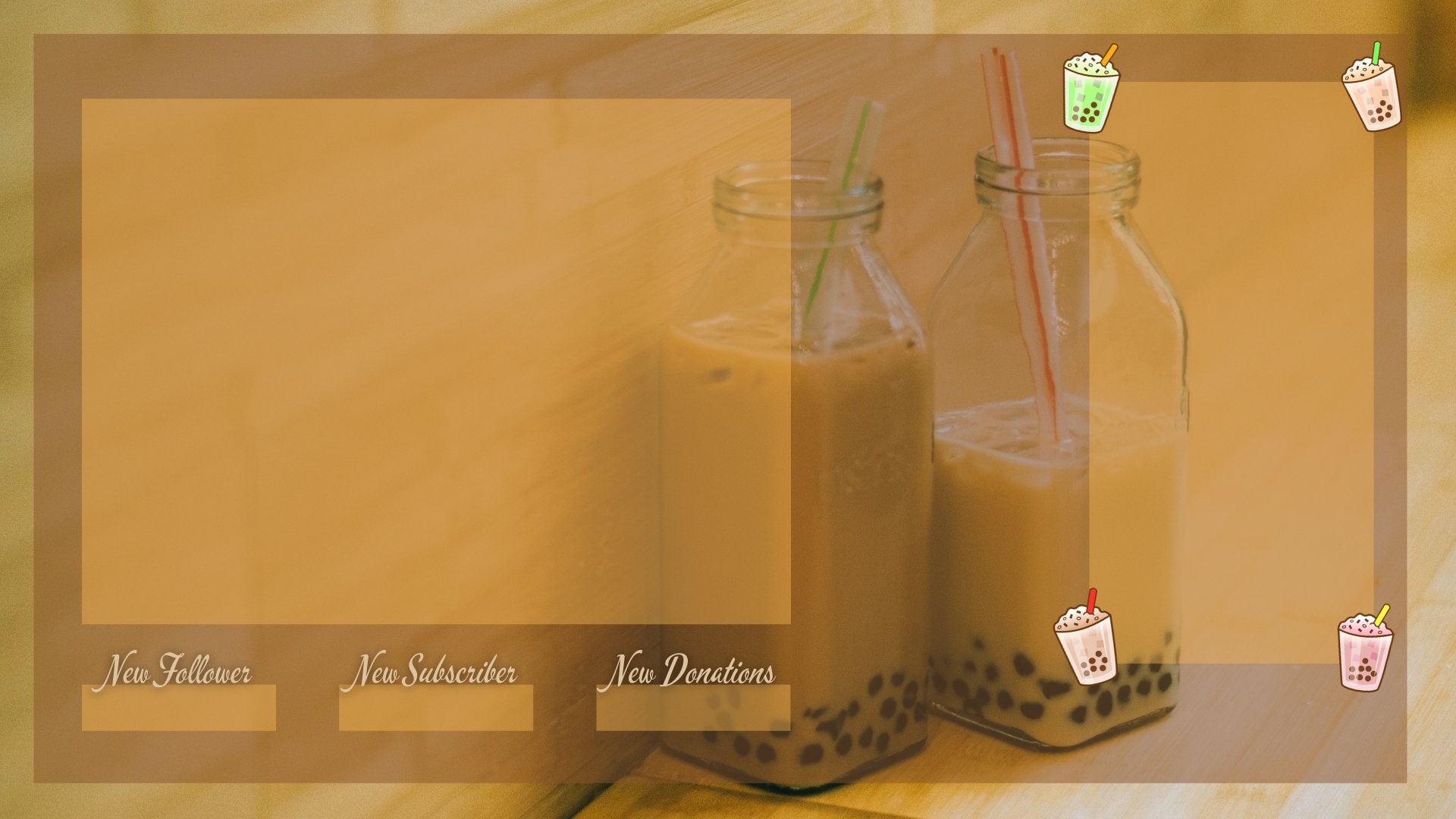 Boba Bubble Tea Twitch Overlay Package Fullscreen Background Tea Stain ...