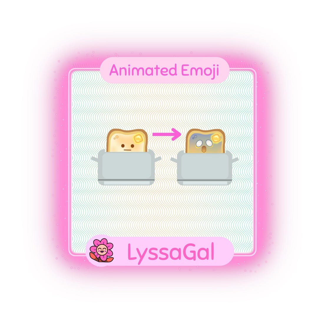 Toaster Emote: 1 Animated Toast Bread Emote, You're Toast (digital ...