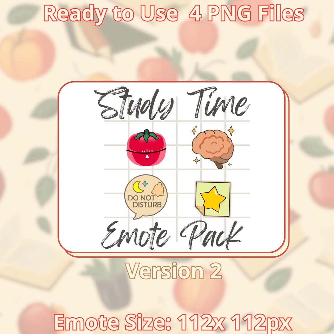 Study Emote: 4 Set Focus Skill Cozy Set (PNG/ZIP Download) - Etsy Canada
