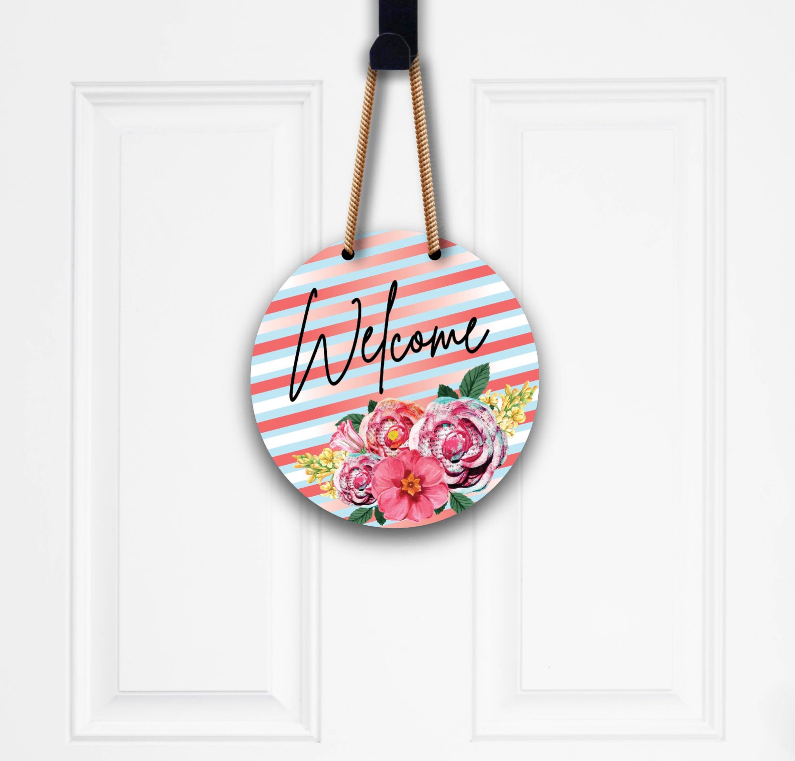 Welcome Sublimation Design PNG Spring Flowers - Etsy
