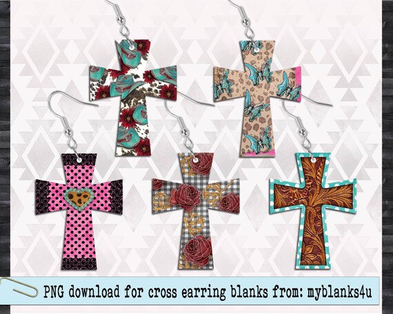 Cross Earring Bundle Digital Download PNG - Etsy