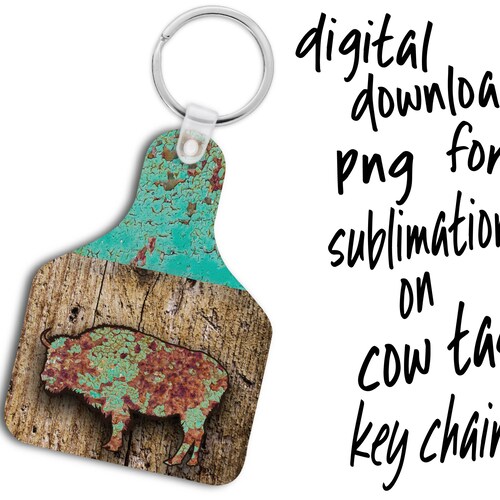 Buffalo Cow Tag Sublimation PNG for Key Ring Blanks - Etsy
