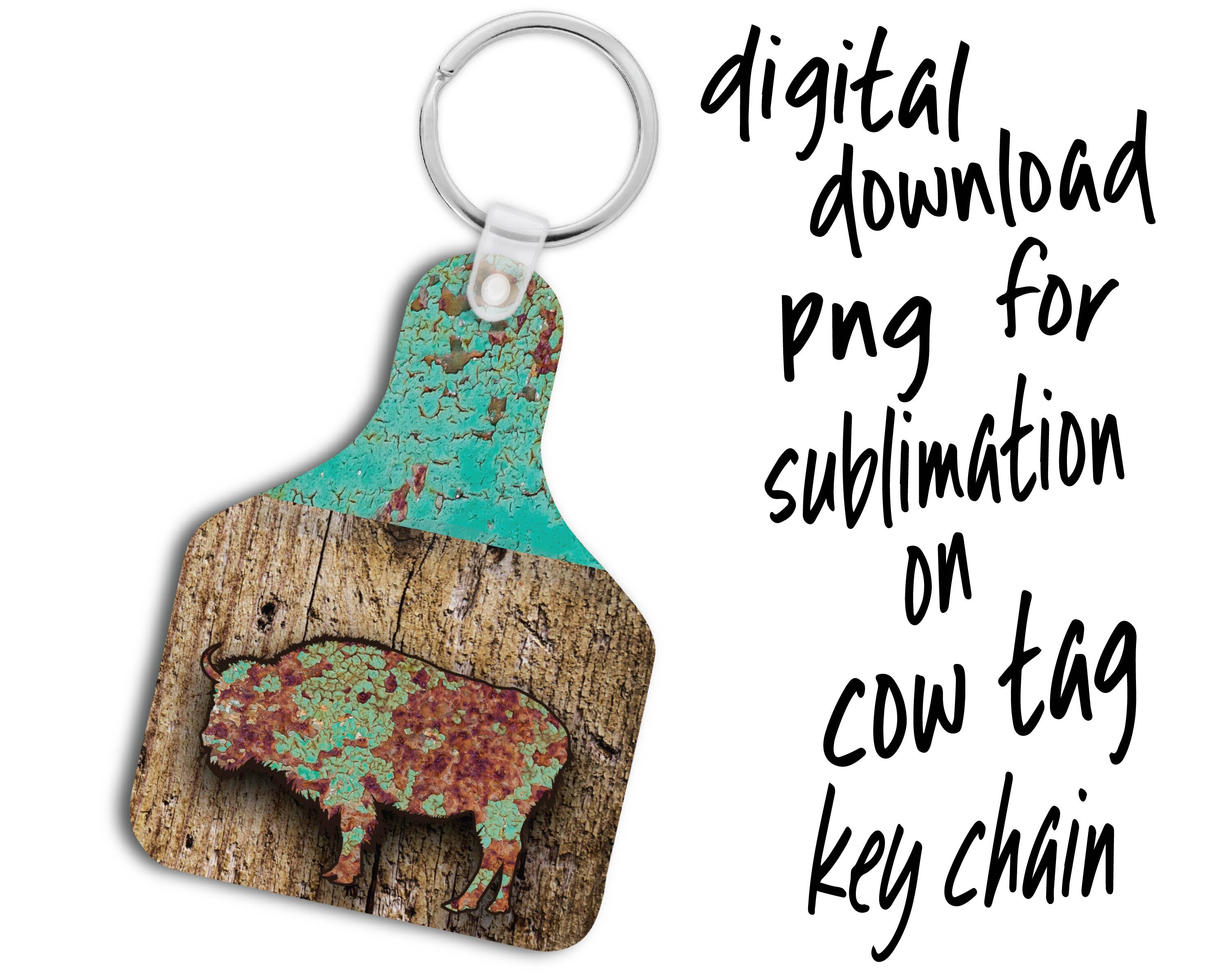 Buffalo Cow Tag Sublimation PNG for Key Ring Blanks - Etsy