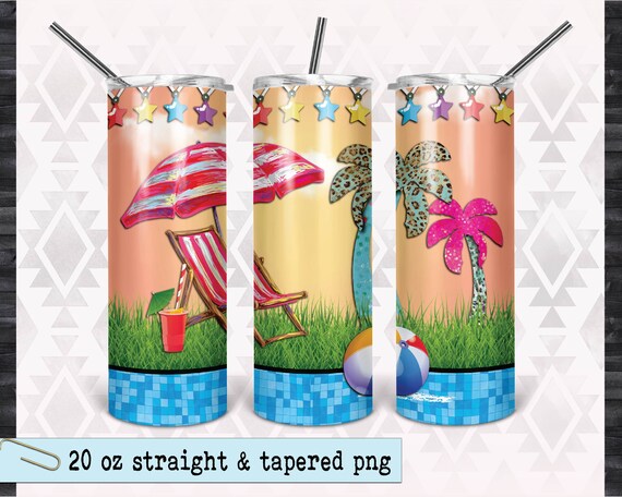 Summer Pool Tumbler Design PNG Download | Etsy