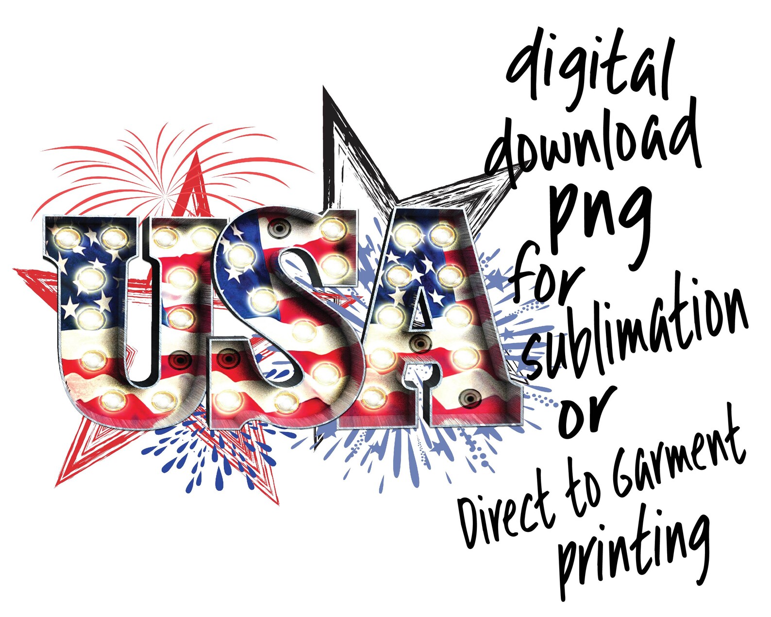 USA Patriotic Red White and Blue Digital Download PNG - Etsy