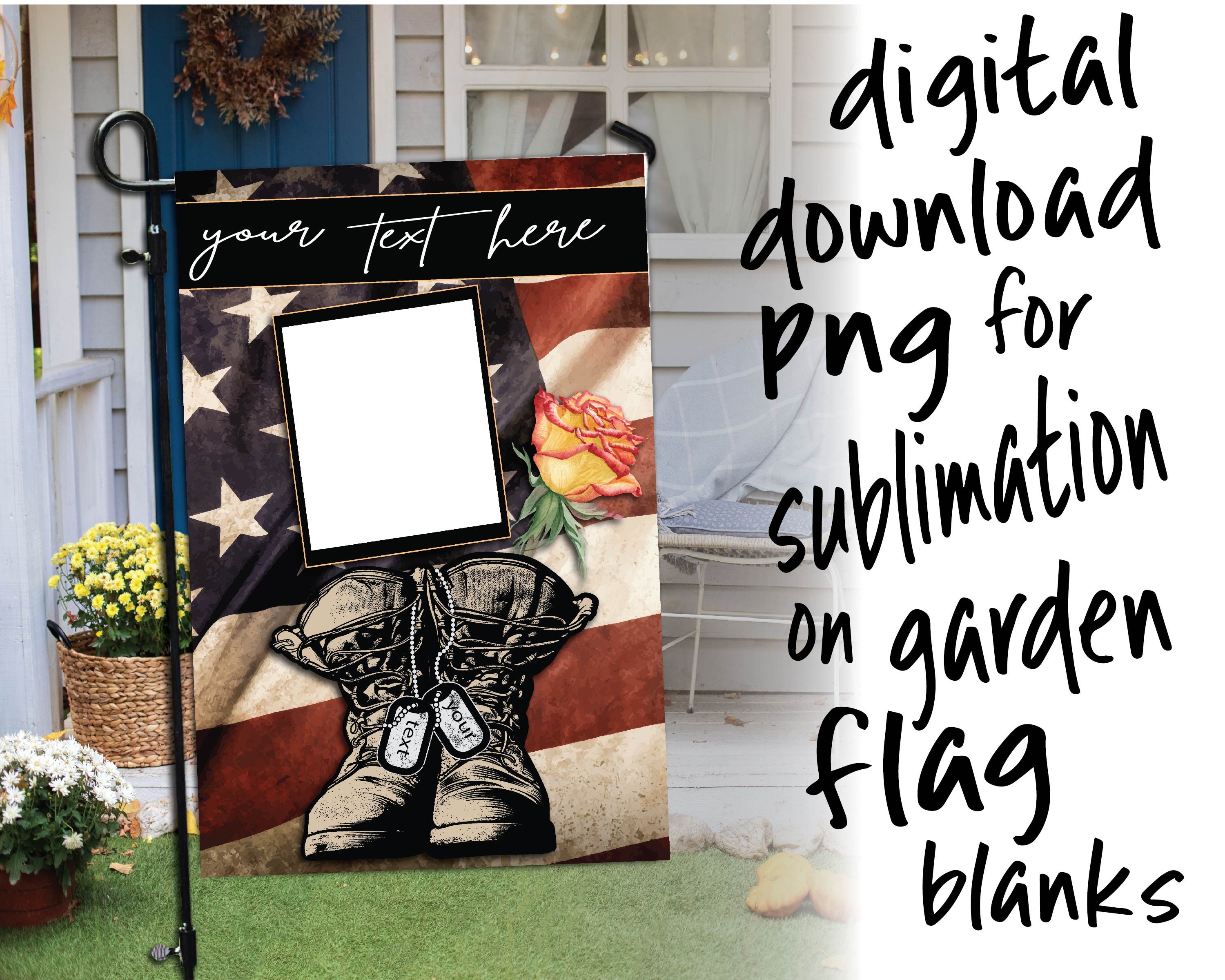 Fallen soldier memorial flag DIGITAL DOWNLOAD png template for | Etsy