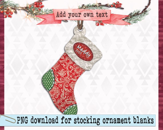 Stocking Ornament Sublimation PNG Design - Etsy