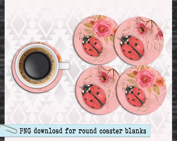 Ladybug Coaster Digital Download PNG - Etsy