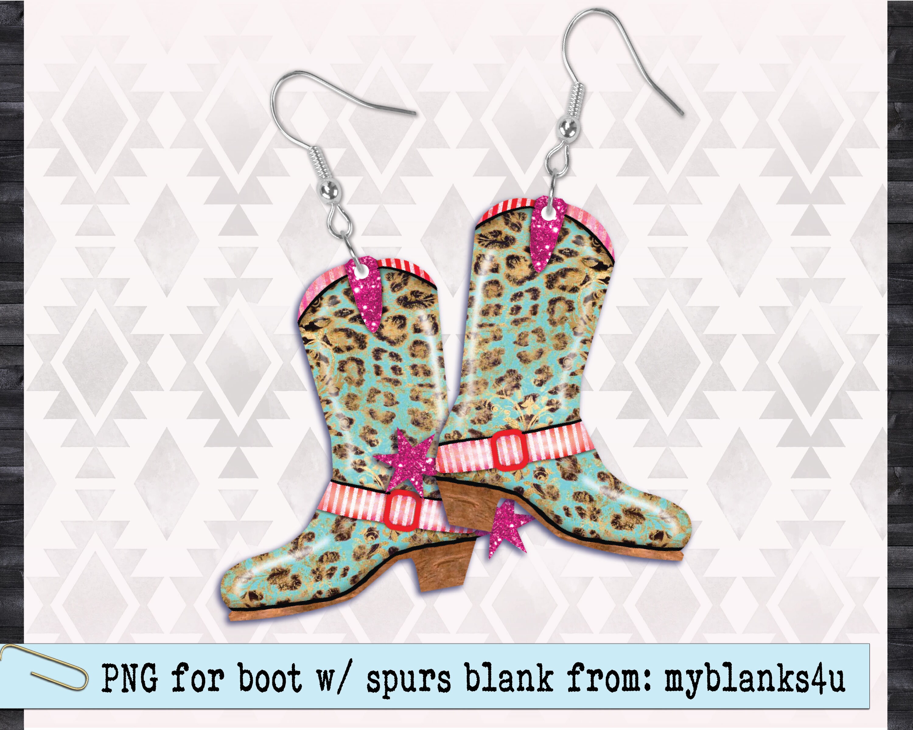 Leopard Print Western Earring Design PNG for Sublimation - Etsy