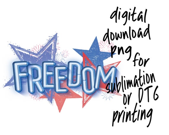 Patriotic freedom digital design PNG download | Etsy