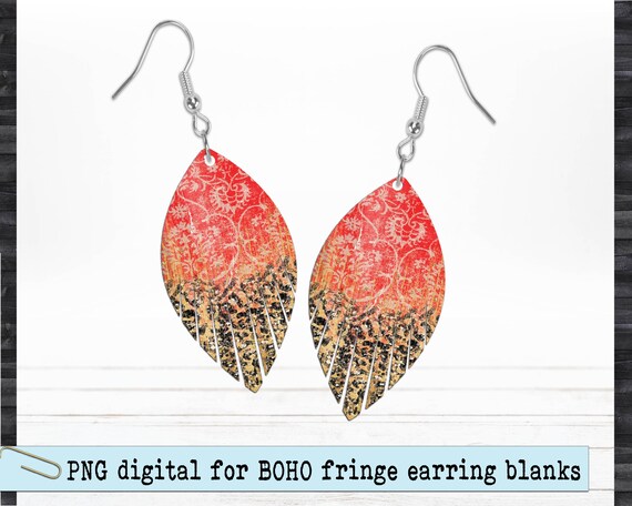 Fringe Digital Download PNG for Sublimation on Earring Blanks | Etsy