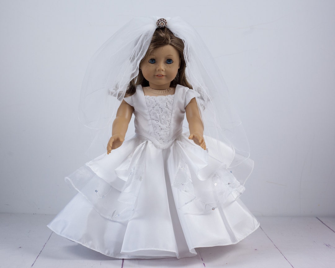 18 Inch Doll First Communion / Wedding Dress, Flower Girl Gift Top W ...