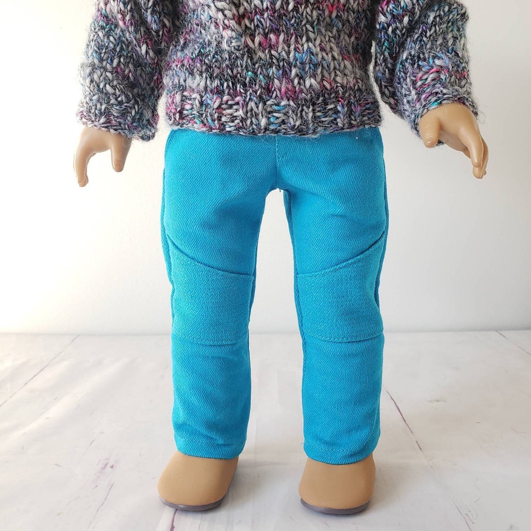 18 Inch Doll Pants, Trendy Bright Blue for Boy or Girl Doll, Pants With ...