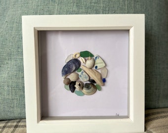 Cornish Seashell Seaglass Art - Indoor Seaglass and Shell Painting With ...