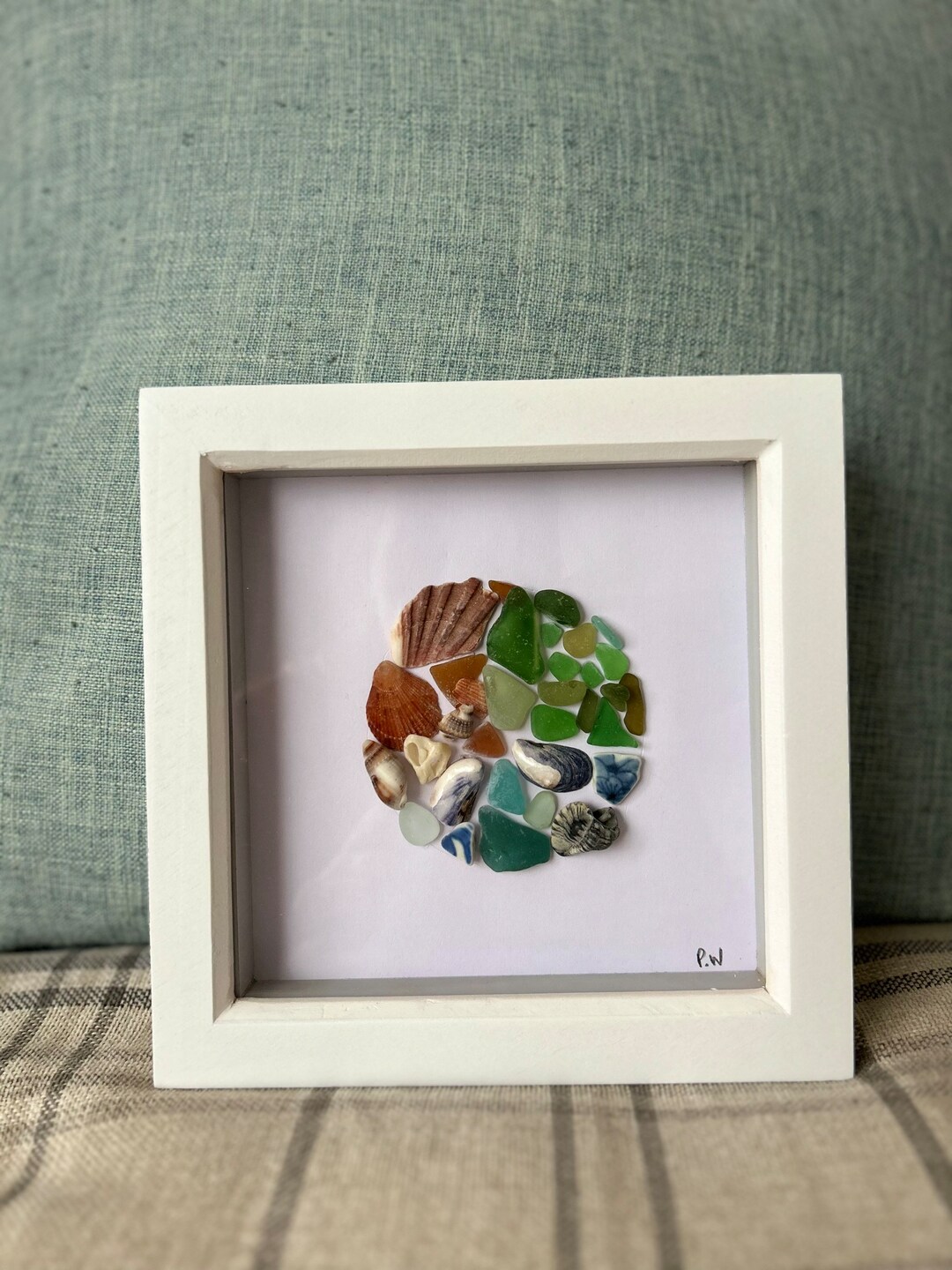 Cornish Shell and Sea Glass Wall Art - Etsy