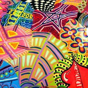 Funky Table, Small End Table With Drawer, Colorful Table, Groovy ...