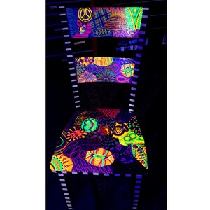 Funky Painted Chair Colorful One of A Kind Chair Psychedelic - Etsy