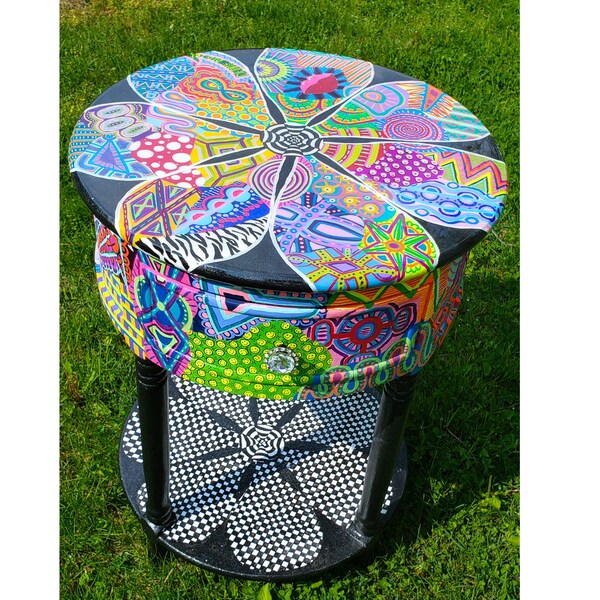 Painted Round Table - Etsy