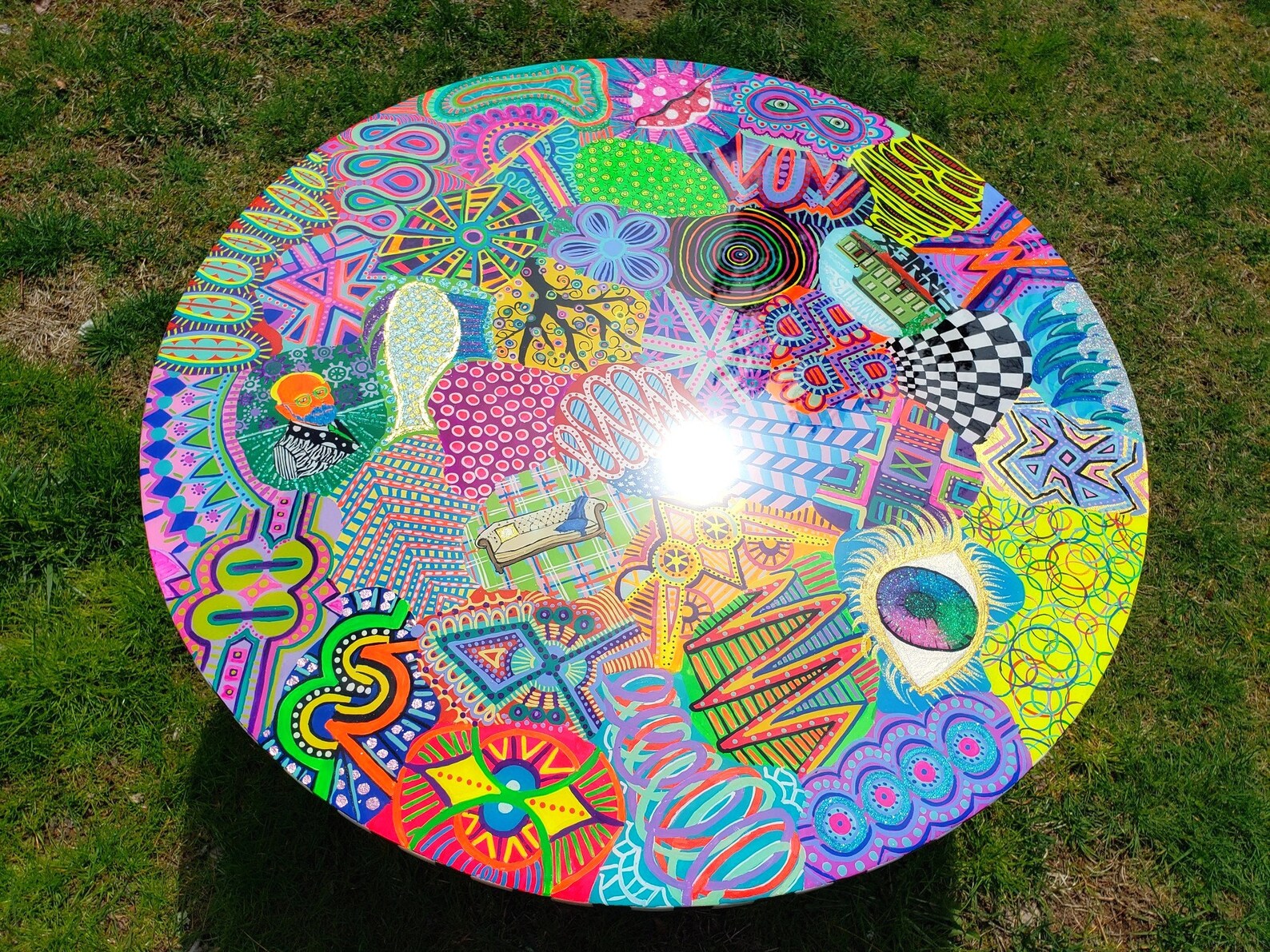 Hand Painted Coffee Table Funky Coffee Table Colorful Table - Etsy