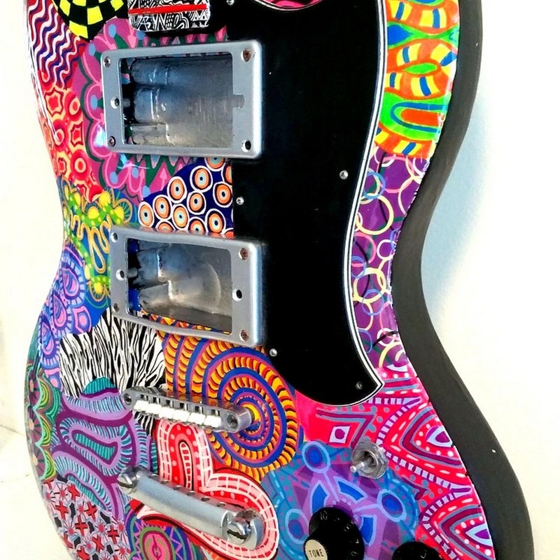 Hand Painted Guitar - Etsy