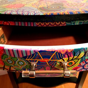 Funky Table, Small End Table With Drawer, Colorful Table, Groovy ...