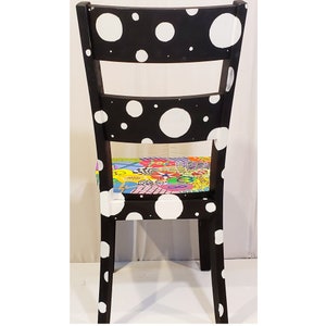 Funky Painted Chair Colorful One of A Kind Chair Psychedelic - Etsy