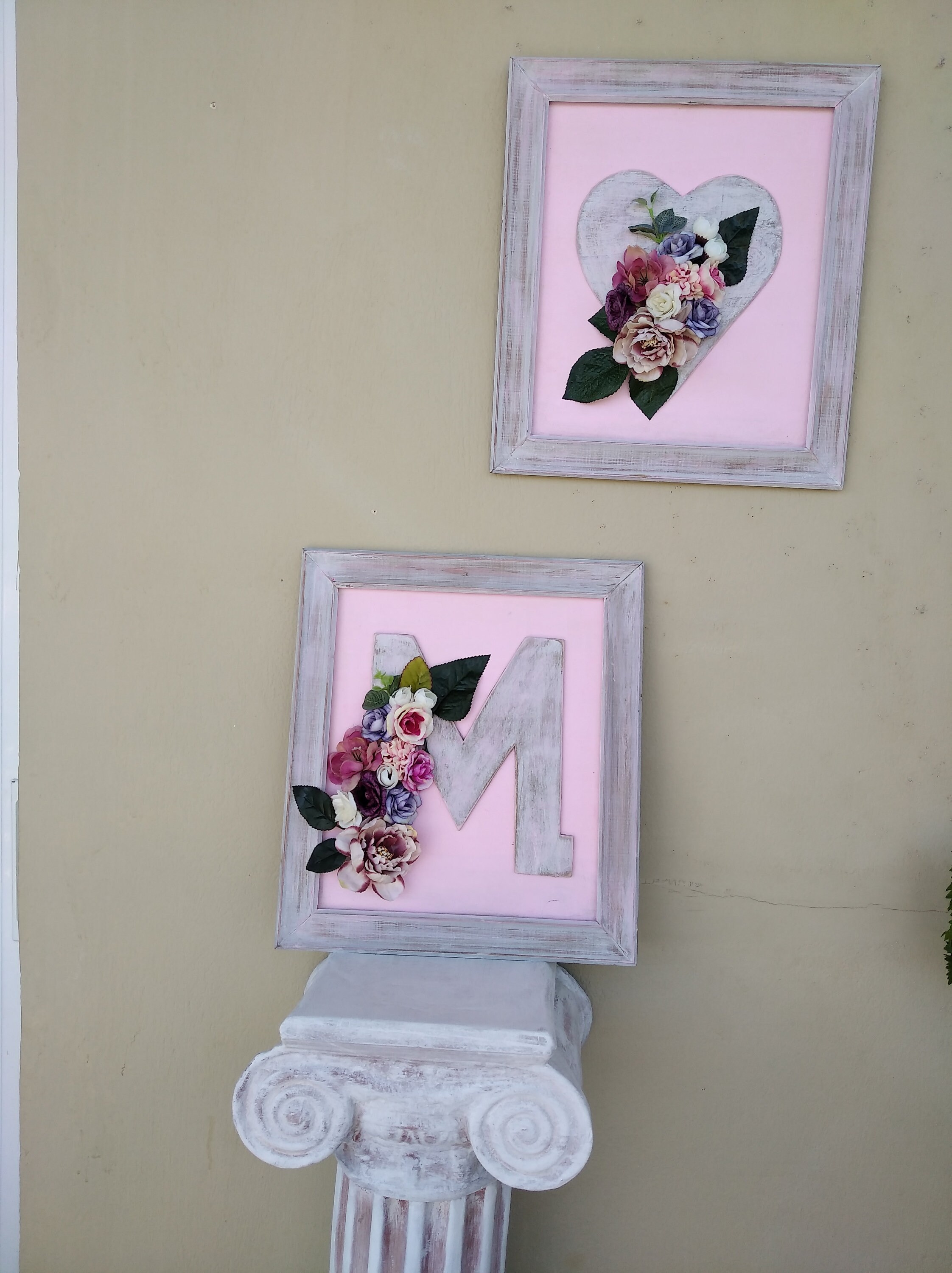 Personalized Framed Floral Monogram Letter, Framed Flower Letter Wall ...