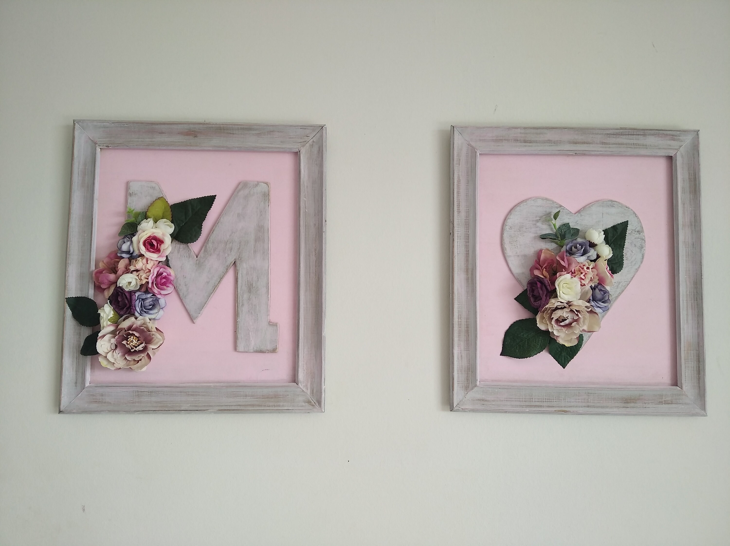 Personalized Framed Floral Monogram Letter, Framed Flower Letter Wall ...