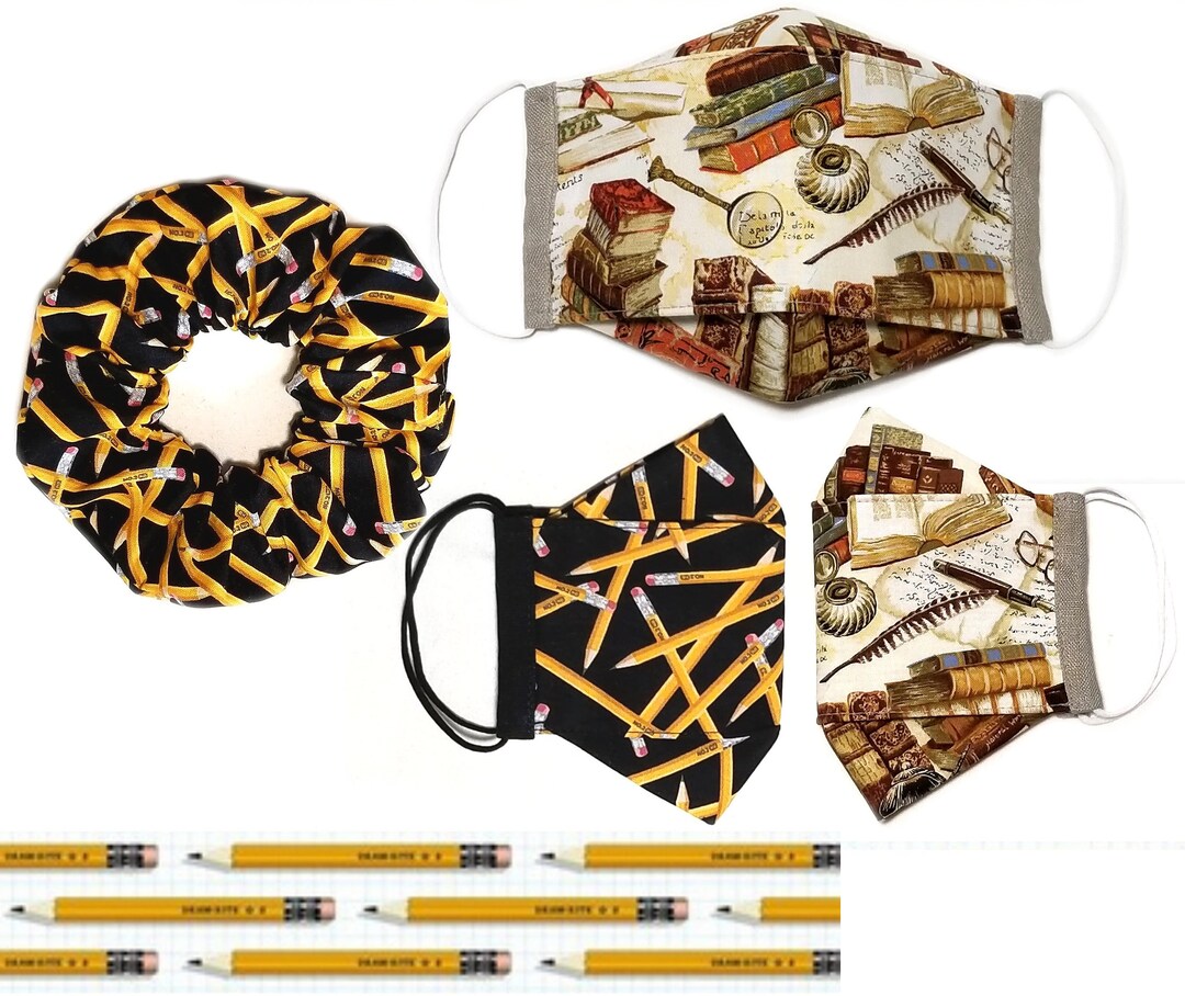 Teachers Poet Pencils Draw Books Writing Fountain Pen Artist Face Mask ...