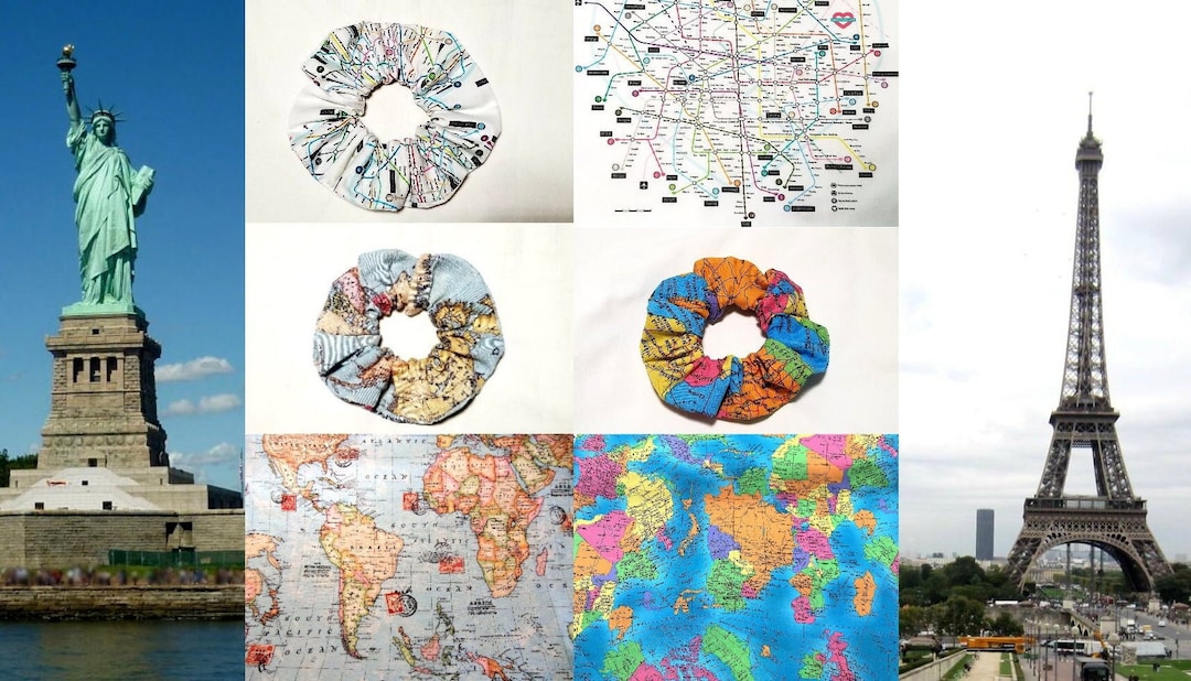 World Atlas Hair Rubber Map Colorful Geography World Tour Colorful Blue ...