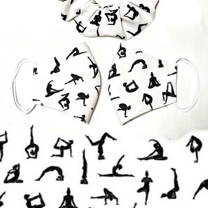 YOGA Leisure Activity Balancing Face Mask Figure Silhouette Sketch ...