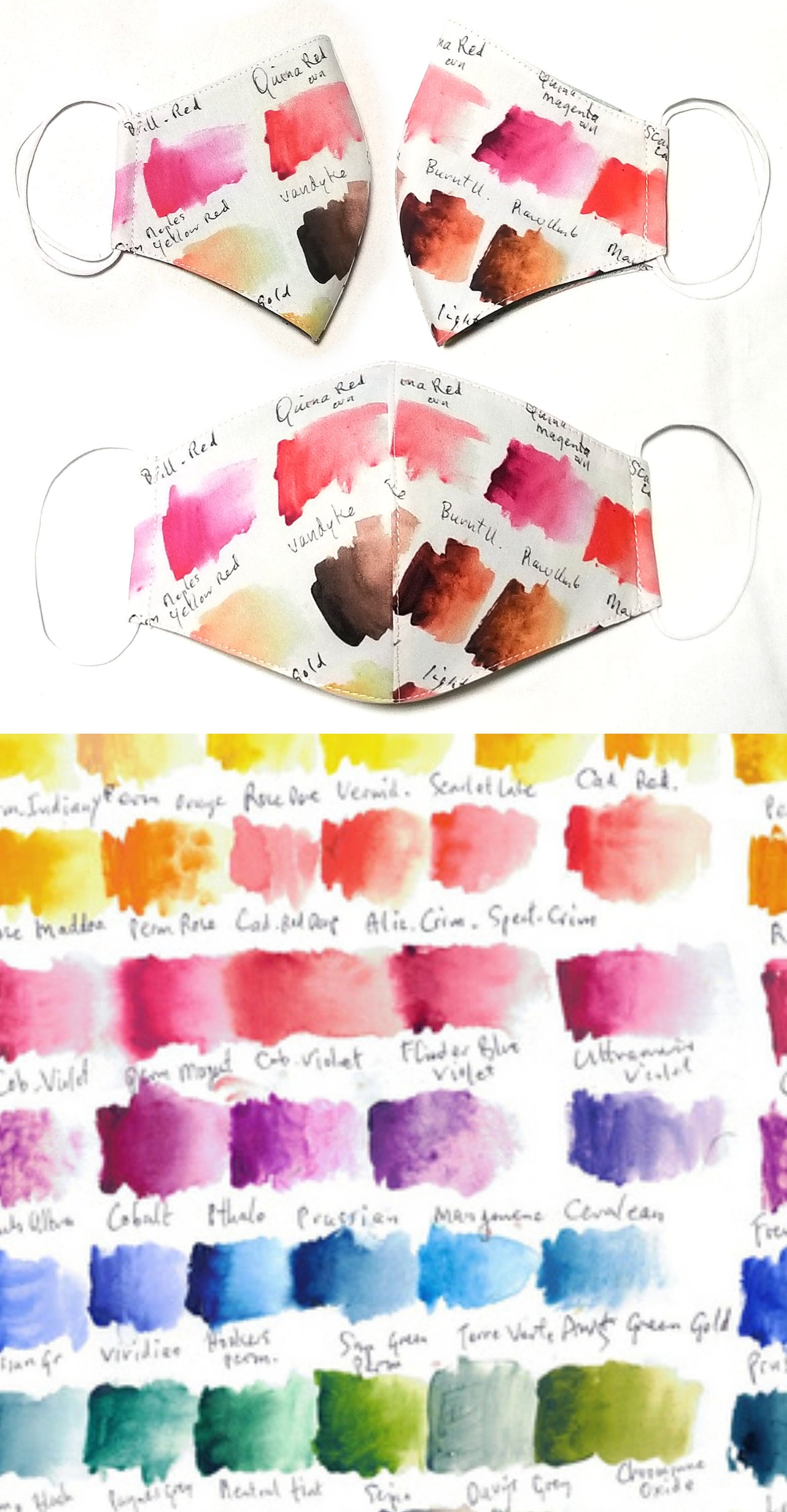 Artist Painter Color Blobs Face Mask Hair Gum Abstract Art | Etsy