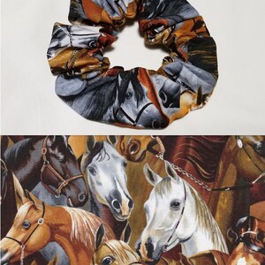 Horse Hair Tie Horse Prairie Scrunchie Patchwork Brown Beige Black ...