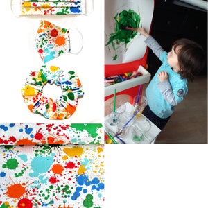 Artist Painter Color Blobs Face Mask Hair Gum Abstract Art School ...