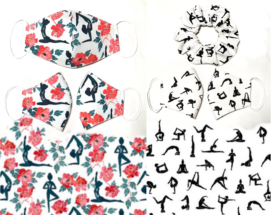YOGA Leisure Activity Balancing Face Mask Figure Silhouette Sketch ...