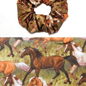 Horse Hair Tie Horse Prairie Scrunchie Patchwork Brown Beige Black ...