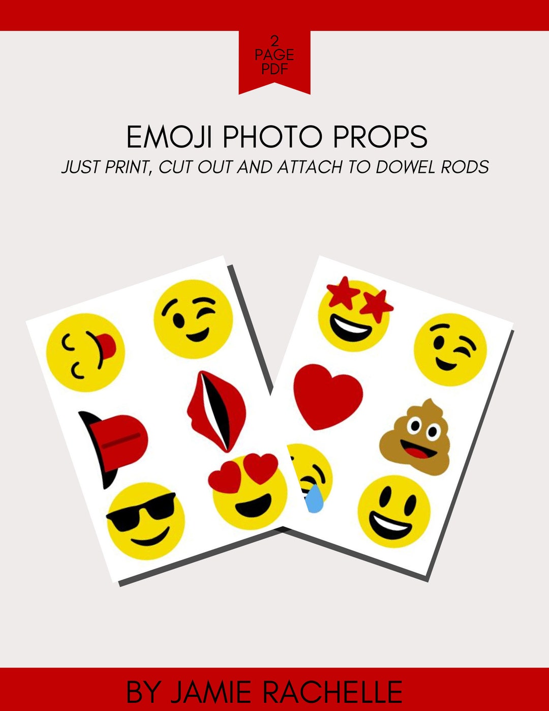 Photo Props, Emoji, INSTANT DOWNLOAD, Printable, Emoticons, Smiley ...