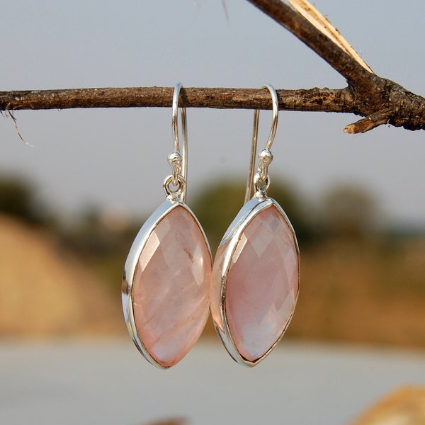 Pink Rose Earrings - Etsy