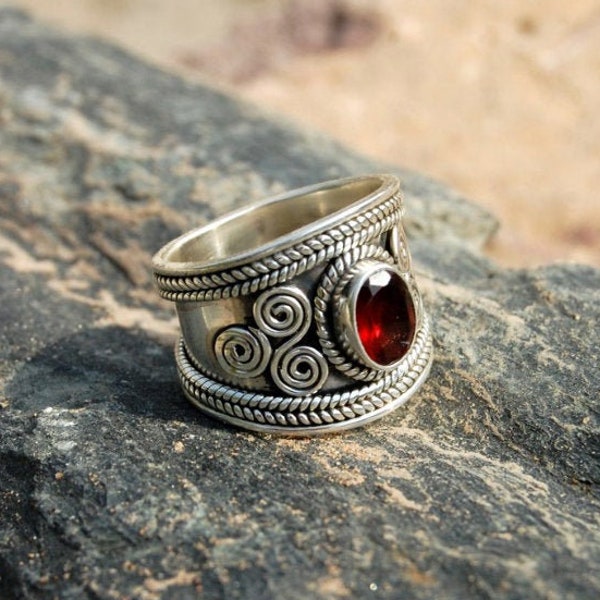 Mens Garnet Ring - Etsy