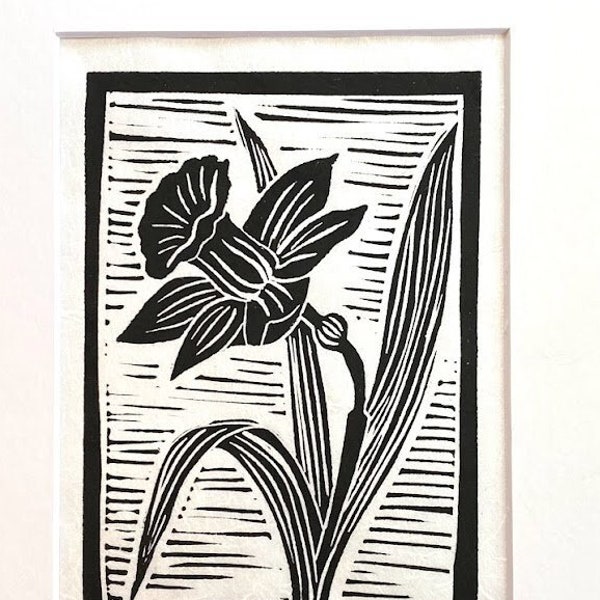 Flower Linocut - Etsy