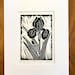 Iris - Black and White Block Print - Flower Art - Linocut Print - Etsy
