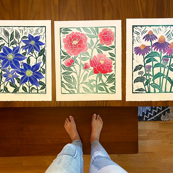 Floral Block Print - Etsy