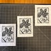 Maple Leaf Block Print Black and White Linocut Art Fall Leaves - Etsy