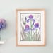 Iris Linocut Print Large Block Print Purple Iris - Etsy