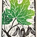 Green Maple Leaf Block Print - Linocut Art - Fall Leaves - Etsy