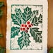 Holly Block Print Color Linocut Holiday Art Holly Print - Etsy